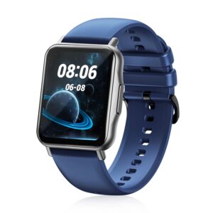 souyie 2022 smart watch for men women, 1.69" hd display fitness trcker with heart rate monitor, ip67 waterproof pedometer for android and ios phones (blue)