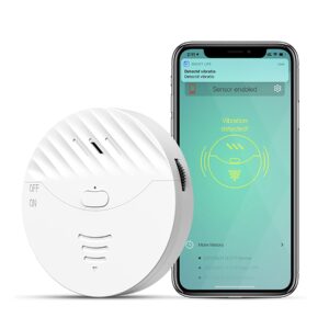 wifi door window alarm: smart window alarm,vibration sensors with 130db alarm and free app alerts, compatible with alexa google home, glass break security alarm sensor for kids garage office