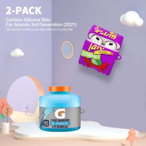 2Pack Cute Airpods 3 Case 2021, Kawaii 3D Cartoon Food Sport Water&Takis Potato Chips Airpod Cover Design Girl Women Funny Protective Skin Silicone Case for Airpods 3rd Generation (Taki+Sport Water)