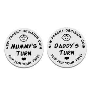 yudasheng new mom gifts for women decision coin new dad gift for expecting to be first time moms daddy pregnancy mothers wife birthday baby parent funny present set double-sided silver