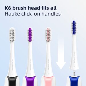 Hauke 3Pcs Electric Toothbrush Heads, Hauke Replacement Brush Heads for All Hauke Electric Toothbrushes, Dupont Bristles, One Pack with 3Pcs Inside(Pink)