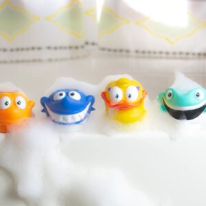 Suddy Buddy® Bubble Bath Toy, Kids Ages 3+, Boys and Girls, Safe & Clean, Collect All Four. Includes: 1 Character Bubble soap Dispenser, 1 Trading Card, and 3 Super Bubble Drops. Shark