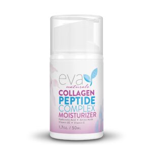 eva naturals collagen face moisturizer peptide - anti-wrinkle facial moisturizer for face - deeply hydrating multi-peptide collagen boosting face cream, facial skin care for smoother skin - 50ml