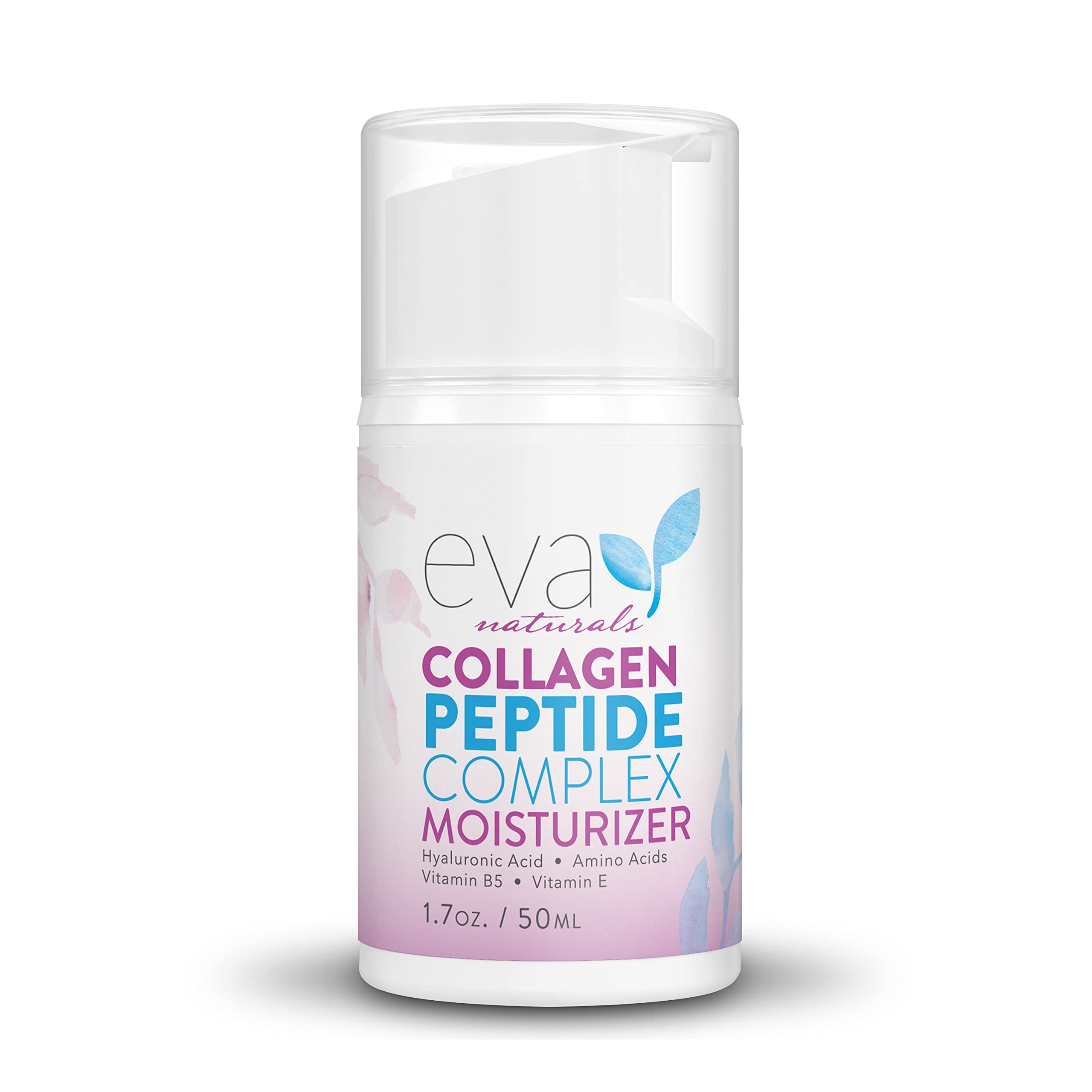 Eva Naturals Collagen Face Moisturizer Peptide - Anti-Wrinkle Facial Moisturizer For Face - Deeply Hydrating Multi-Peptide Collagen Boosting Face Cream, Facial Skin Care For Smoother Skin - 50ml