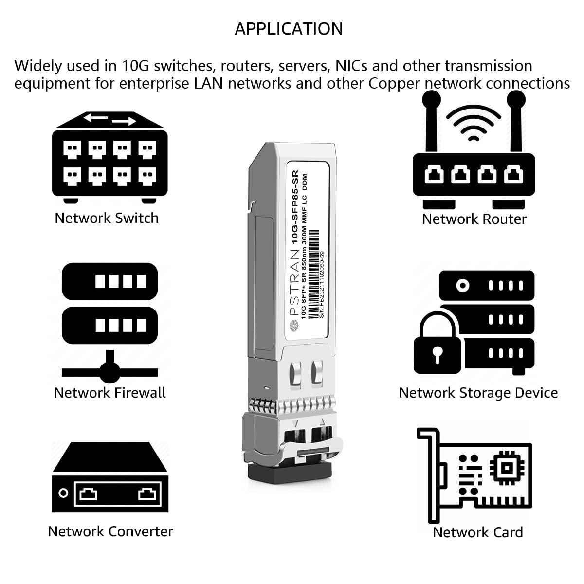 OPSTRAN 10GBASE-SR SFP+ Optical Transceiver Module Compatible with Cisco SFP-10G-SR SFP-10G-SR-S SFP-10G-SR-X 850nm 300m DDM Duplex LC MMF 10 Pack