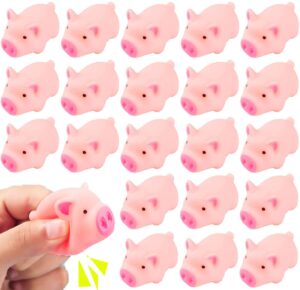 fessal pig bath toy, mini rubber pigs for kids, baby bath toy, 20pcs