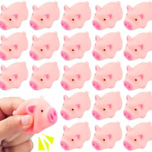 Fessal Pig Bath Toy, Mini Rubber Pigs for Kids, Baby Bath Toy, 20PCS