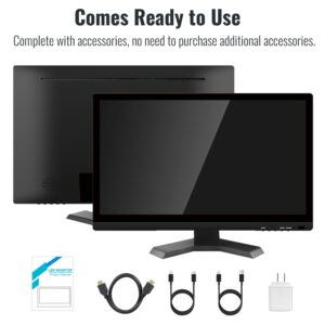 Pisichen Computer Monitor, 22 Inch PC Monitor HD 1920x1080, Monitor with HDMI & VGA Interface, 5ms, 75Hz, Brightness 250 cd/m², Computer Screen for Laptop/PS3/PS4, Built-in Speakers