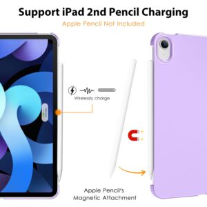 DTTO Case for New iPad Air 11 inch M2 / iPad Air 5th&4th Generation 10.9 Inch, Hard Back Sparkled and Sheen Front Cover for iPad Air Case 2024/2022/2020, Support 2nd Gen Pencil Charging - Purple