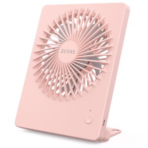 zuvas desk fan battery operated fan rechargeable 180°tilt folding personal fan ultra quiet small portable fan 3 speed adjustable strong wind usb fan for office bedroom home desktop camping