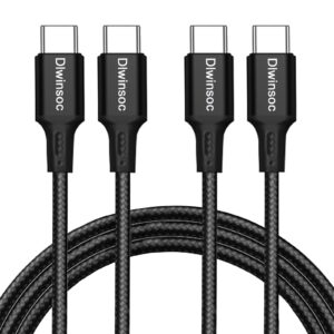 dlwinsoc new nylon usb c to usb c cable (2-pack，6ft ，60w) usb 2.0 type c fast charging cable for ipad mini 6,ipad air 2020, ipad pro 2020, macbook air/pro, samsung galaxy s21/20