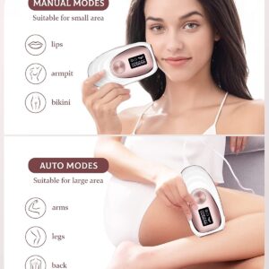 Laser Hair Removal With Cooling System, at-Home Permanent for Women and Men, IPL Painless Device on Armpits Back Legs Arms Face Bikini Line