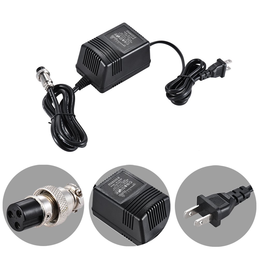 Duisger 17V 600mA Mixing Console Mixer Power Supply AC Adapter 3-Pin Connector 110V Input US Plug for Yamaha MG16/MG166CX/MG166C/F4/F7/6FX, Black