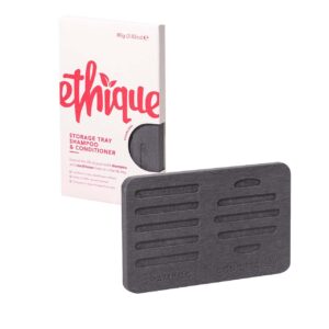 ethique charcoal haircare storage tray for shampoo & conditioner bars - plastic-free (pack of 1)