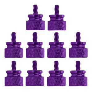 solustre 10pcs chassis thumb screws computer case screws computer case thumbscrew knurled thumbscrews practical screw computer screws computer part accessories aluminum alloy purple