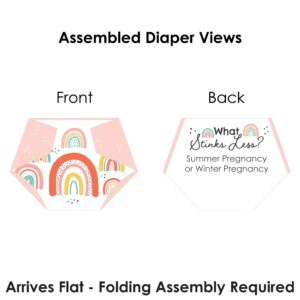 Big Dot of Happiness Hello Rainbow - Boho Baby Shower Conversation Starter - 2-in-1 Dirty Diaper Game - Set of 24