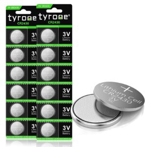 tyrone 3v lithium battery high capacity button cell battery for watch, key fob, car remote, glucose monitor (cr12204)