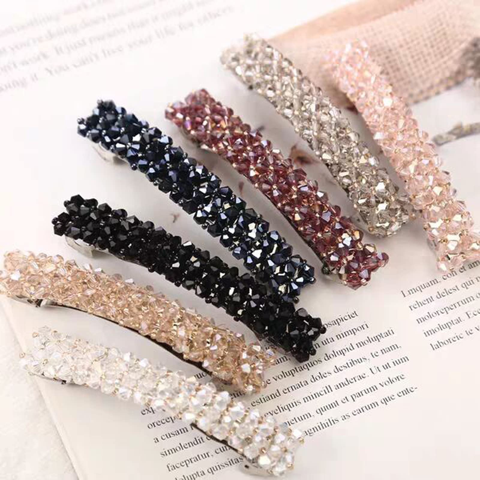 Jakeni Elegant Hair Clips Fashion Hair Barrettes for Women and Girls, Sparkly Glitter Rhinestones Flowers Hairpin French Style Hairclips Vintage Hair Accessoires for Women