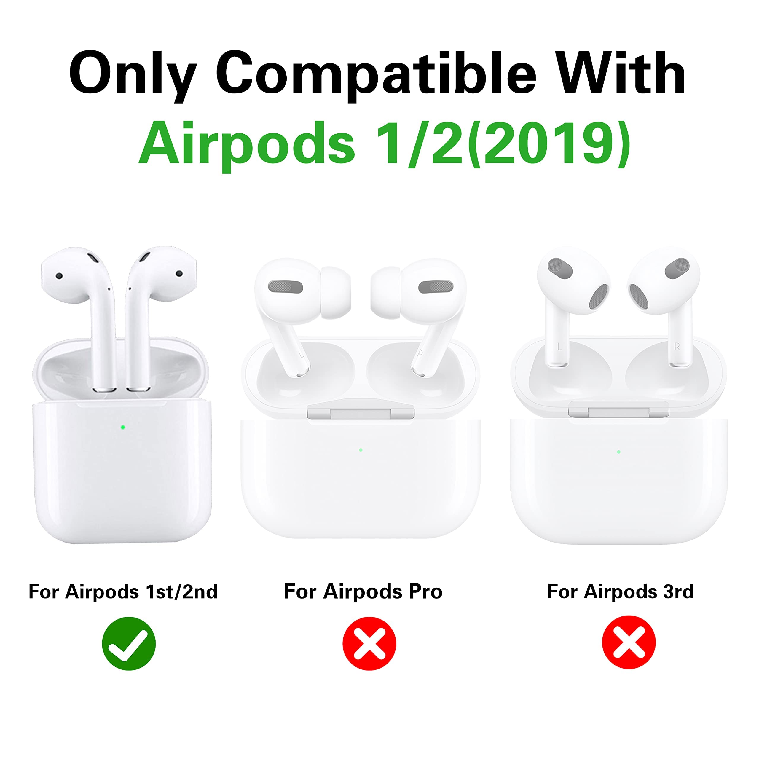 2 Pack Mulafnxal for Airpod 1/2 Case Cute Cartoon 3D Unique Silicone Cover Funny Fashion Fun Cool Character Stylish Design Air Pods Cases Women Girls Boys Teen for Airpods 1/2 White Handy&Blue Drink