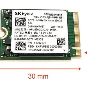 Oemgenuine OEM 256GB M.2 PCI-e NVME SSD Internal Solid State Drive 30mm 2230 Form Factor M Key Steam Deck