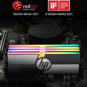 HP V10 RGB 32GB (16GBx2) Gaming RAM 3200 MHz DDR4 CL14 1.35V Desktop Computer LED Memory Kit - 48U45AA#ABC