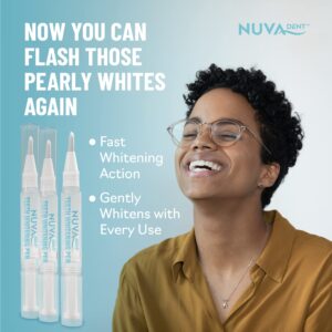 Nuva Dent Sensitive Teeth Whitening Pens - Tooth Whitening Pens Made in USA - 35% Carbamide Peroxide Whitening Gel Teeth Stain Remover - Teeth Whitener, Blanqueador de Dientes Profesional (3 Pcs)