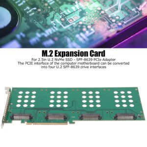 X16 Disk Array Extension, Drive Free Easy to Install Portable Nvme Pcie Card for 2.5in U.2 NVMe SSD‑SFF‑8639 PCIe Adapter