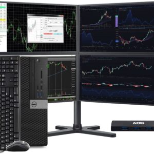 Dell Trading Optimized PC Bundle Intel i5 6th Gen, 32GB RAM, 512 GB nvme SSD, 4 New 24” Monitors, 2 Network Cards, Trading Platform Support, MTG 4 in 1 USB HUB, Keyboard & Mouse Win 10 Pro (Renewed)