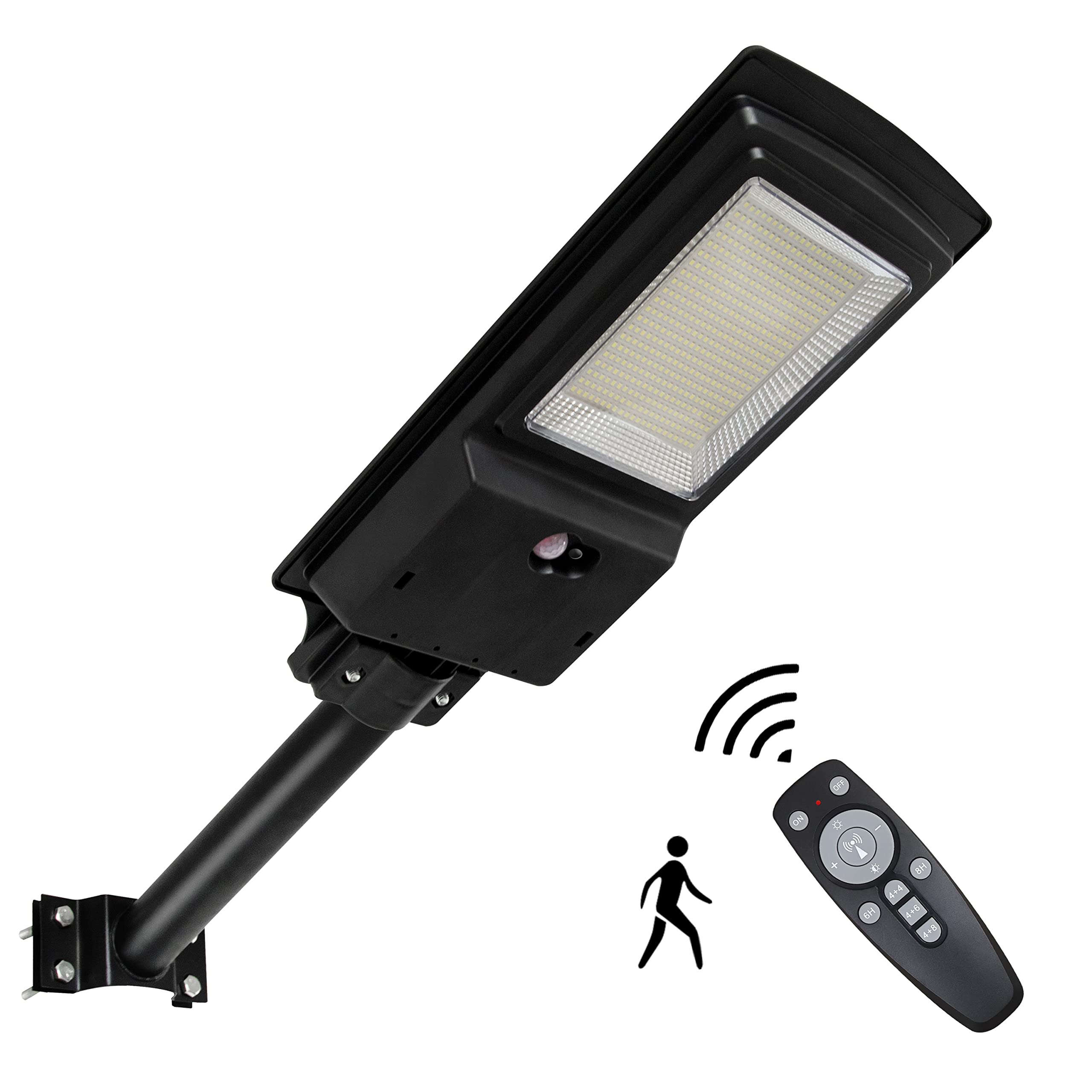 Solar Street Light,200W Solar Street Lights Outdoor Dusk to Dawn with Motion Sensor IP65 Waterproof Led Solar Outdoor Lights Remote Control for Yard,Garden,Street,Parking lot,etc.