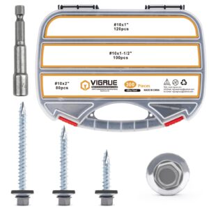 vigrue 560pcs metric m4 machine screws bolts, m4 x 20mm/ 25mm/ 30mm/ 35mm/ 40mm/ 45mm 304 stainless steel phillips truss head screws bolts washers screw assortment kit