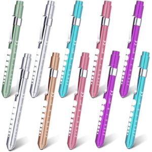 penlight for nurse pen light led reusable pen light with pupil gauge nurses pin light for torch medical students doctors daily use with pocket clip nurse gifts(10 pieces,fresh colors)