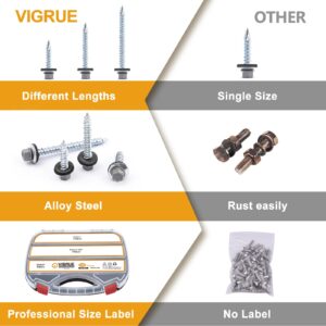 VIGRUE 560Pcs Metric M4 Machine Screws Bolts, M4 x 20MM/ 25MM/ 30MM/ 35MM/ 40MM/ 45mm 304 Stainless Steel Phillips Truss Head Screws Bolts Washers Screw Assortment Kit