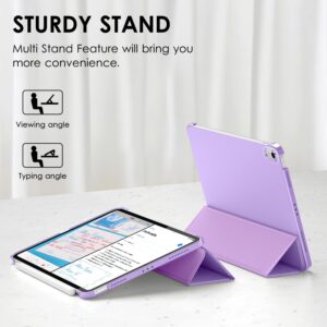 DTTO Case for New iPad Air 11 inch M2 / iPad Air 5th&4th Generation 10.9 Inch, Hard Back Sparkled and Sheen Front Cover for iPad Air Case 2024/2022/2020, Support 2nd Gen Pencil Charging - Purple