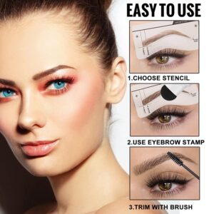 Brow Stamp Stencil Kit Brow Stamping Kit （Light Brown)