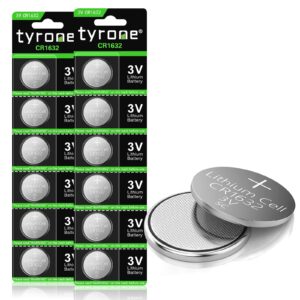 tyrone 3v lithium battery high capacity button cell battery for watch, key fob, car remote, glucose monitor (cr12201)