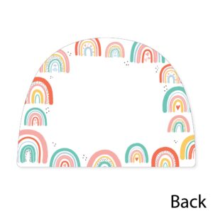 Big Dot of Happiness Hello Rainbow - Shaped Thank You Cards - Boho Baby Shower and Birthday Party Thank You Note Cards with Envelopes - Set of 12