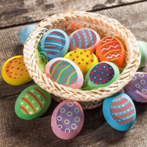 1000 PCS Easter Stickers for Kids, 1.5 Inch & 17 Design Self- Adhesive Label Happy Easter Egg Bunny Sticker Rolls, Easter Party Decorative Sealing Stickers for Cards Art Craft Gift Boxes Envelopes