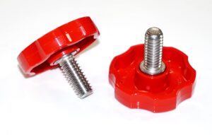 5/16-18 x 3/4" rosette thumb screw thumb screws thumbscrew stainless steel clamping knobs red (8)