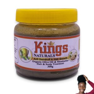 kings naturals anti dandruff and hair growth 10.5oz moisturizing hair and scalp treatment with brown