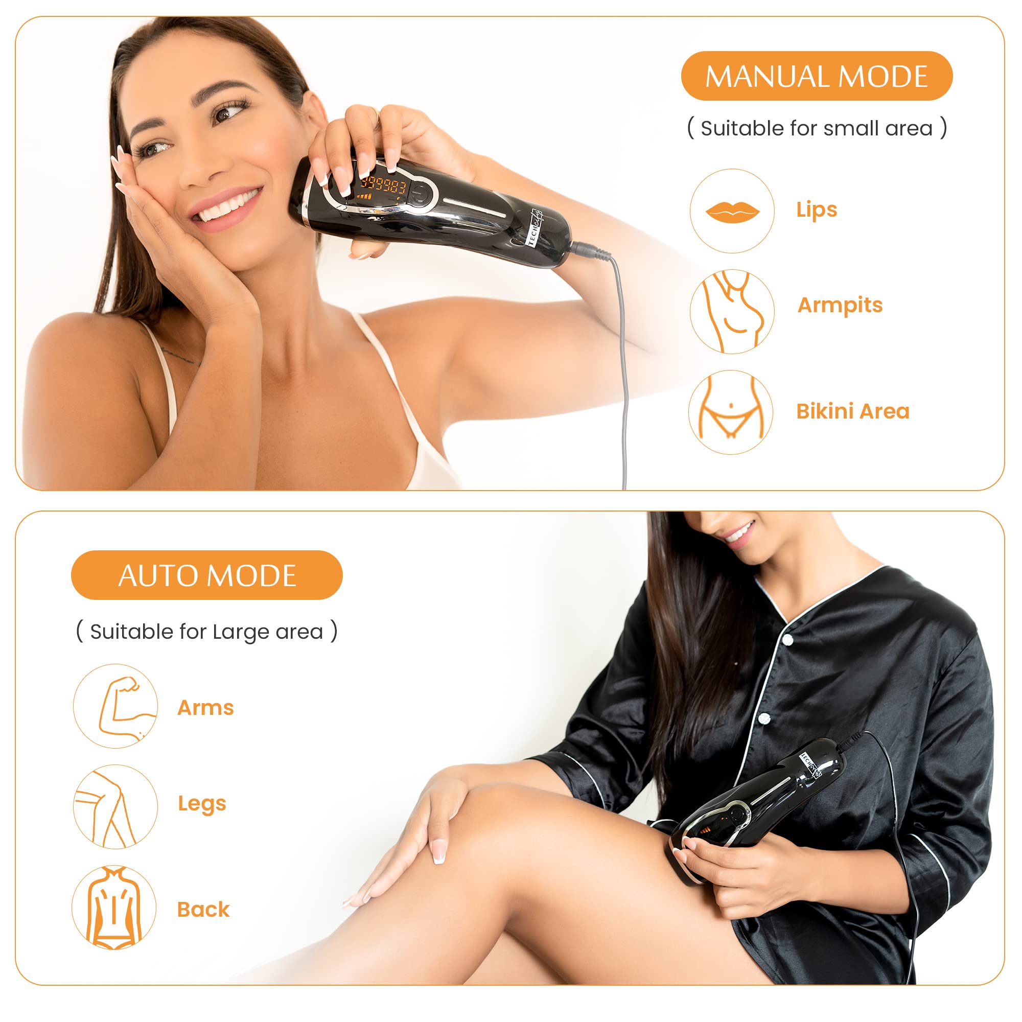 TECHCIFY Laser Hair Removal | Permanent Painless Hair Removal for Women | IPL Hair Removal with Five Energy Levels and 999,999 Flashes | Epilation for Women and Men at Home