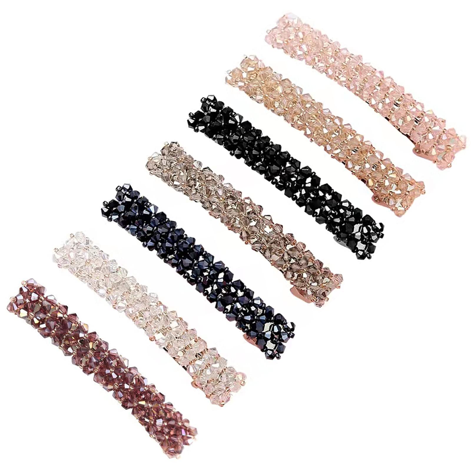 Jakeni Elegant Hair Clips Fashion Hair Barrettes for Women and Girls, Sparkly Glitter Rhinestones Flowers Hairpin French Style Hairclips Vintage Hair Accessoires for Women