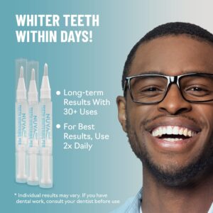 Nuva Dent Sensitive Teeth Whitening Pens - Tooth Whitening Pens Made in USA - 35% Carbamide Peroxide Whitening Gel Teeth Stain Remover - Teeth Whitener, Blanqueador de Dientes Profesional (3 Pcs)