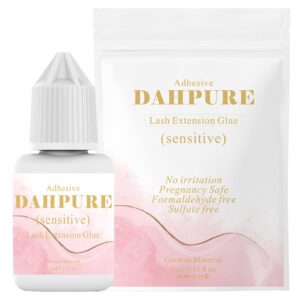 dahpure diy eyelash extension glue for sensitive eyes individual cluster lash glue hypoallergenic waterproof self application no fume home use