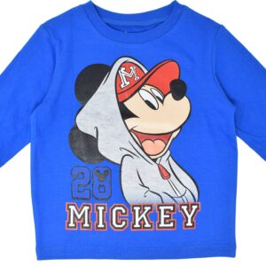 Disney Mickey Mouse Infant Baby Boys 3 Pack Long Sleeve T-Shirts Red/Blue/Grey 18 Months