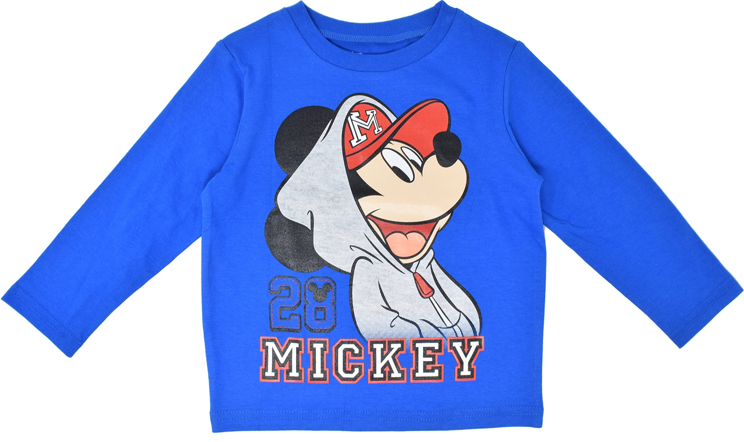 Disney Mickey Mouse Infant Baby Boys 3 Pack Long Sleeve T-Shirts Red/Blue/Grey 18 Months