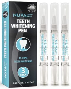 nuva dent sensitive teeth whitening pens - tooth whitening pens made in usa - 35% carbamide peroxide whitening gel teeth stain remover - teeth whitener, blanqueador de dientes profesional (3 pcs)