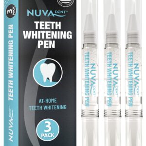 Nuva Dent Sensitive Teeth Whitening Pens - Tooth Whitening Pens Made in USA - 35% Carbamide Peroxide Whitening Gel Teeth Stain Remover - Teeth Whitener, Blanqueador de Dientes Profesional (3 Pcs)