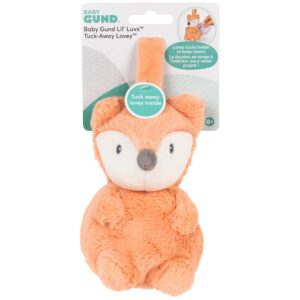 gund baby lil’ luvs tuck-away lovey, emory fox, ultra soft animal plush toy with built-in baby blanket for babies and newborns