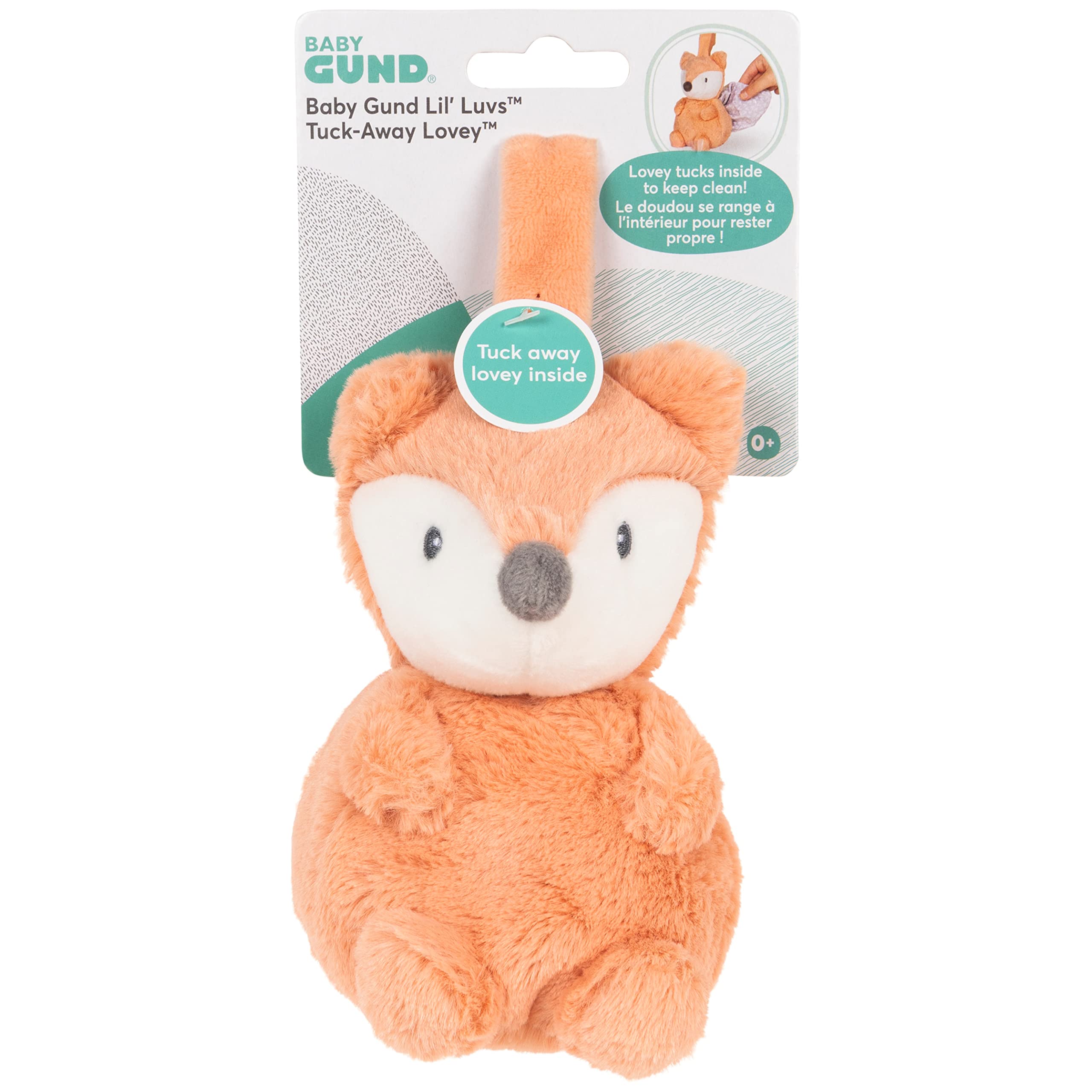 GUND Baby Lil’ Luvs Tuck-Away Lovey, Emory Fox, Ultra Soft Animal Plush Toy with Built-in Baby Blanket for Babies and Newborns