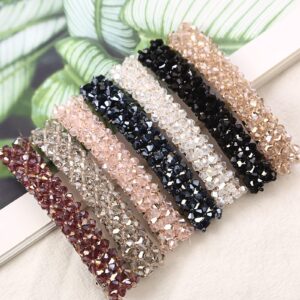 jakeni elegant hair clips fashion hair barrettes for women and girls, sparkly glitter rhinestones flowers hairpin french style hairclips vintage hair accessoires for women